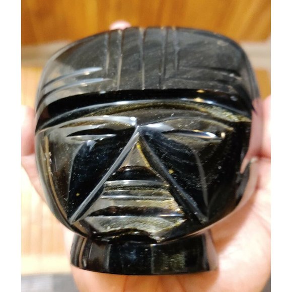 unbranded | Accents | Vtg Hand Made Gold Sheen Obsidian Aztec Mayan ...